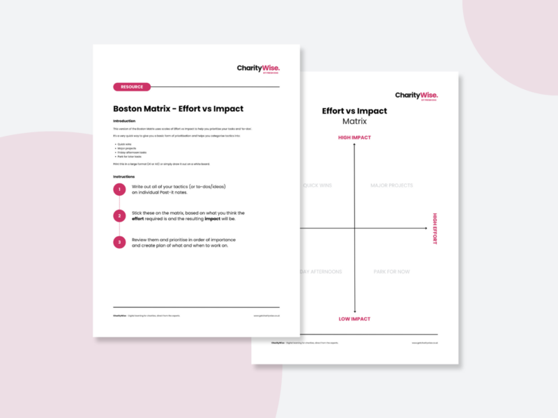 A Boston Matrix for simple prioritisation (template) | CharityWise